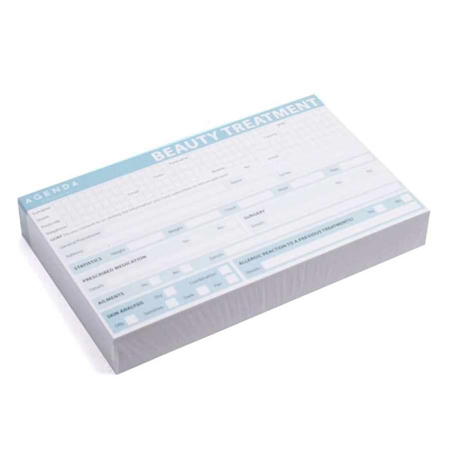 Agenda Beauty Treatment Record Cards | Barkers | Barkers Hairdressing ...