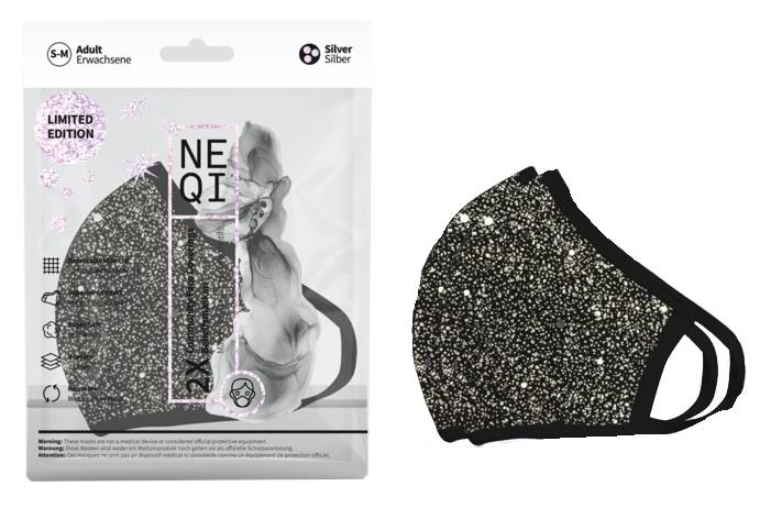 NEQI Face Coverings - Silver Glitter Small/Medium | NEQI | Barkers ...