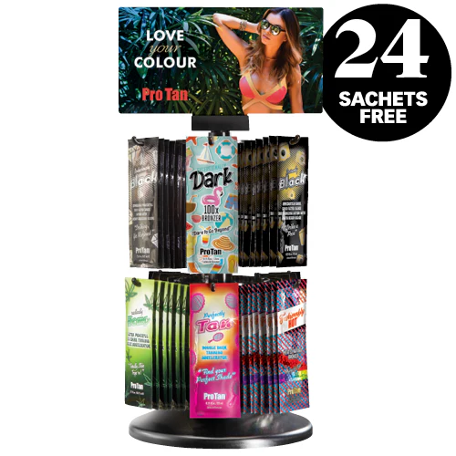 Pro Tan - Saturnia - DEAL - Rotating Sachet Display | Pro Tan | Barkers ...